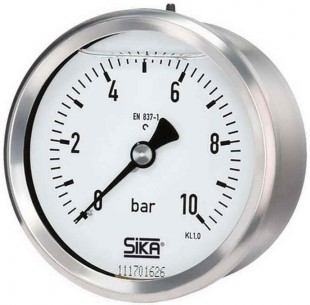 653219 GAUGE PRESSURE W/GLYCERINE, REAR/DIRECT 0-10BAR 63MM G1/4 ...