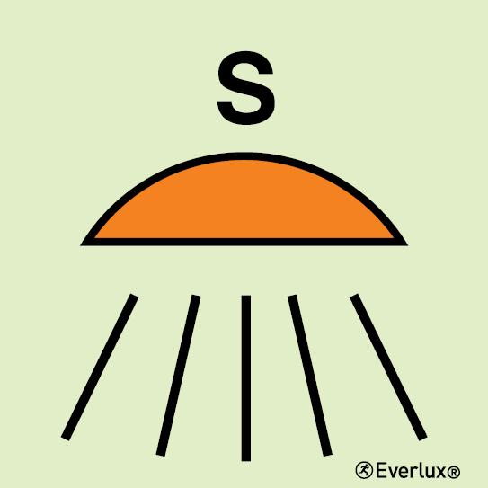 336864 FIRE CONTROL SYMBOL ISO 17631, SPACE PROTECTD BY SPRINKLR SYS ...