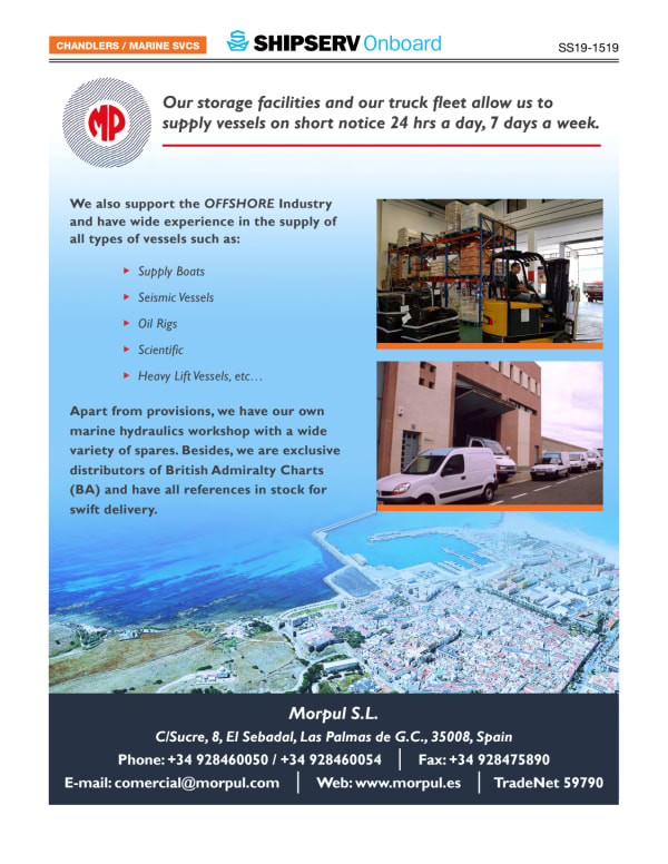 Morpul S.L., Las Palmas, Spain | Shipping & Marine Supplier | ShipServ