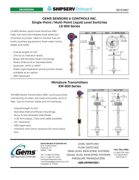 Gems Sensors Inc., Plainville, United States | Shipping & Marine ...