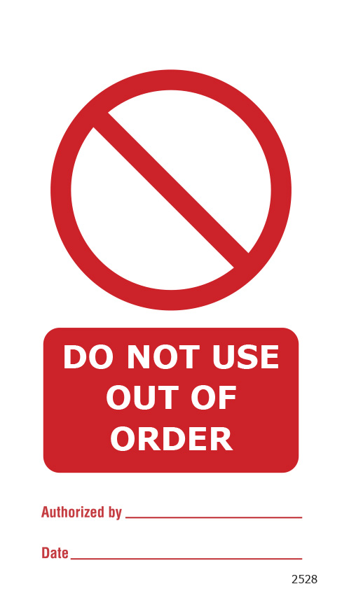 332528 TAG W/TIE TEMPORARY PVC, DO NOT USE OUT OF ORDER #2528 | IMPA ...