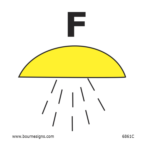 336861 FIRE CONTROL SYMBOL ISO 17631, SPACE PROTECTD BY FOAM EXTING ...
